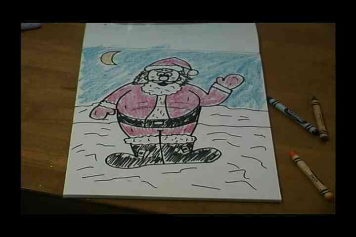 Cómo Poner los Toques finales a una de dibujos animados de Dibujo de Santa