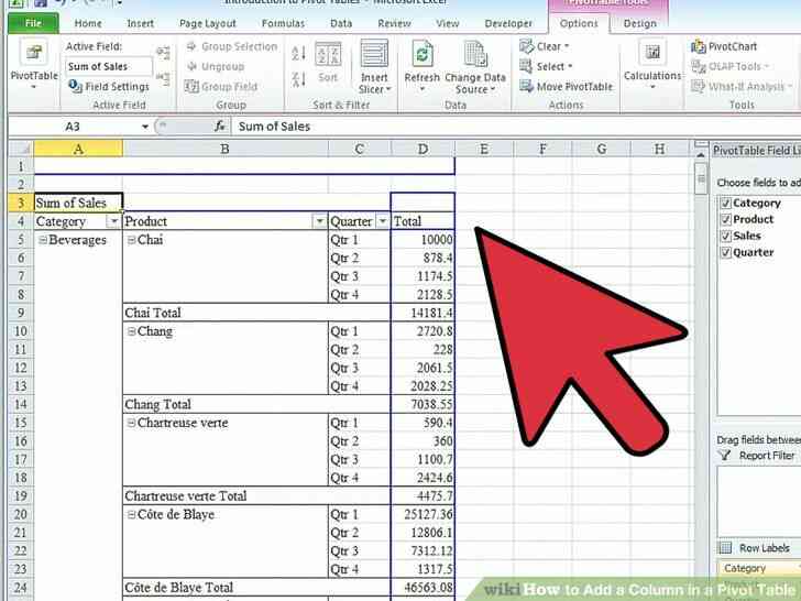 Cómo Agregar una Columna en una Tabla dinámica