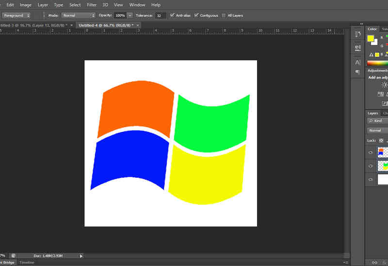 Cómo Dibujar el Logotipo de Microsoft Windows en Photoshop
