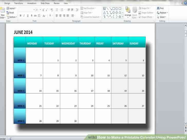 Cómo Hacer un Calendario Imprimible Uso de PowerPoint
