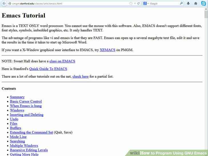 Cómo programar el Uso de GNU Emacs