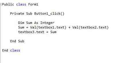 Cómo sumar Dos Números en Visual Basic.NET