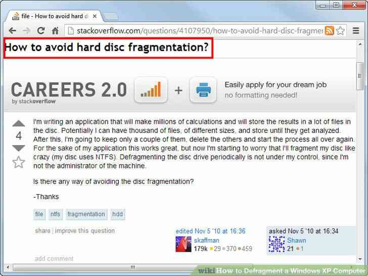 Cómo Desfragmentar un Equipo con Windows XP