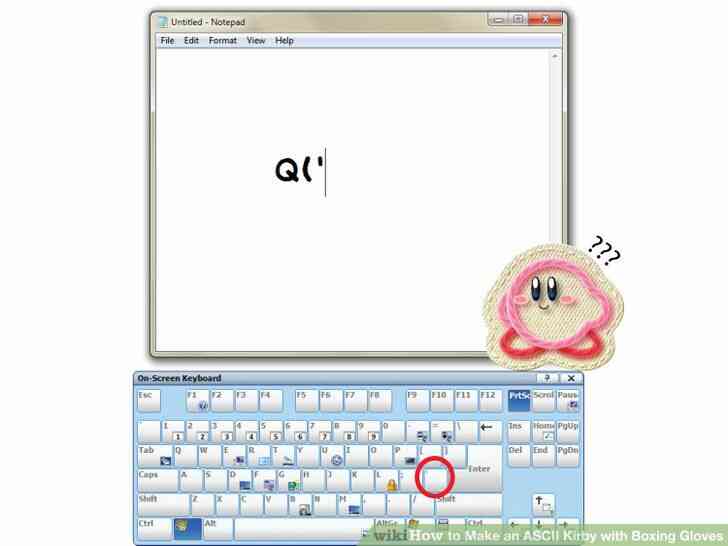 Cómo Hacer un ASCII Kirby con Guantes de Boxeo