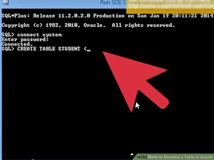 Cómo cambiar el nombre de una Tabla en Oracle