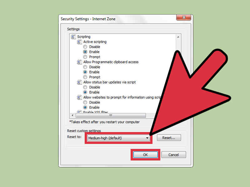 Cómo Habilitar las secuencias de comandos en Internet Explorer