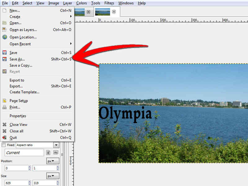 Cómo Extender Su Imagen En Texto Usando Gimp