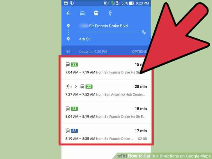 Cómo Llegar Bus de Direcciones en Google Maps
