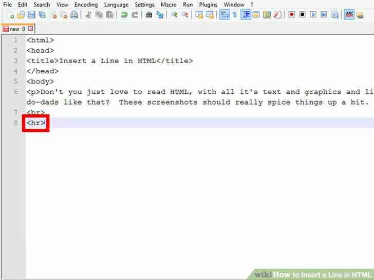 Cómo Insertar una Línea en HTML