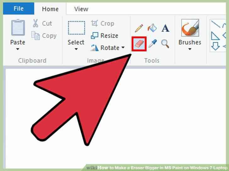Cómo Hacer un Borrador más Grande en MS Paint en Windows 7 Portátil