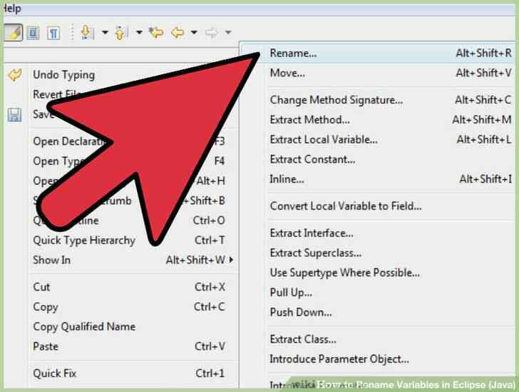 Cómo cambiar el nombre de las Variables en Eclipse (Java)