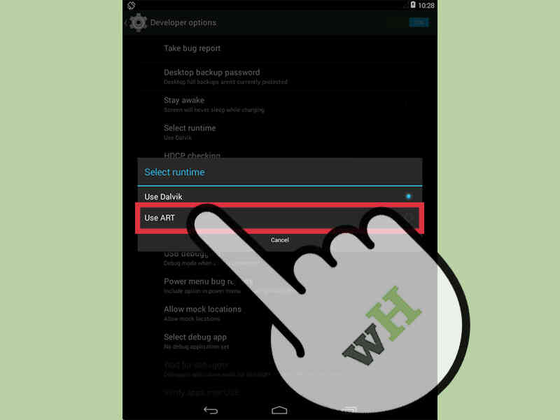 Cómo Cambiar el tiempo de ejecución de Android Cómo Cambiar el tiempo de ejecución de Android