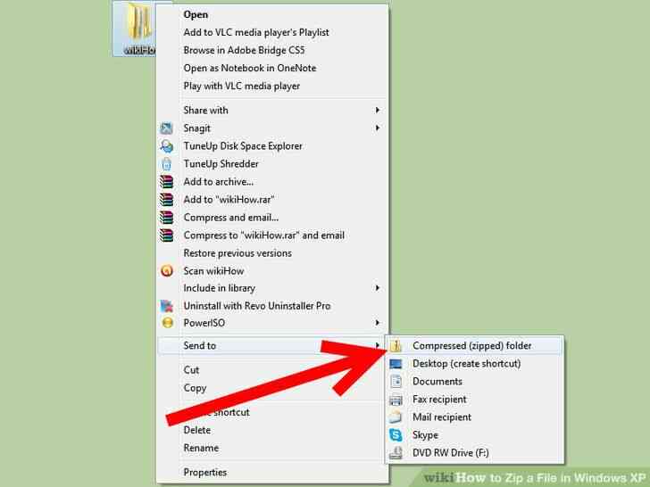 Cómo comprimir un Archivo en Windows XP