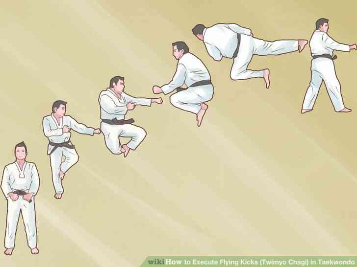 Cómo Ejecutar Patadas Voladoras (Twimyo Chagi) en Taekwondo