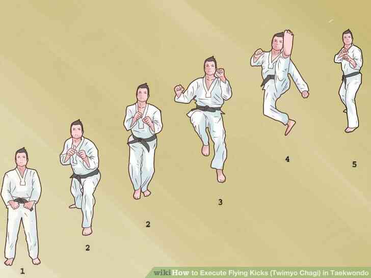 Cómo Ejecutar Patadas Voladoras (Twimyo Chagi) en Taekwondo