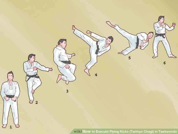 Cómo Ejecutar Patadas Voladoras (Twimyo Chagi) en Taekwondo